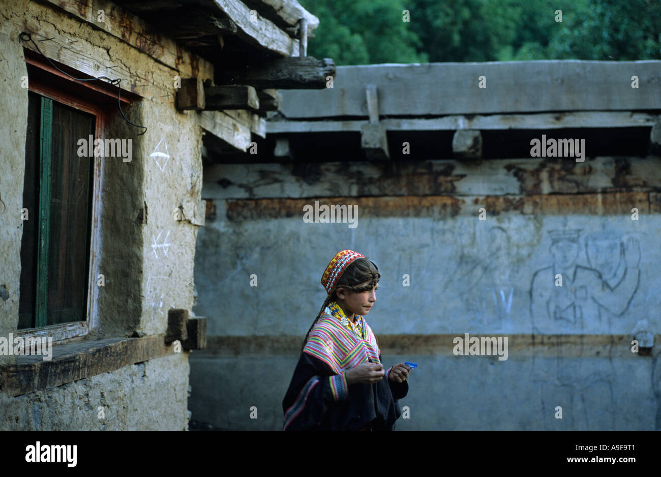 Kalash girl in traditional dress Bumboret village Kalash valley North ...