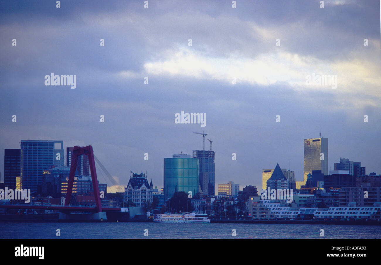 Rotterdam the Netherlands skyline in the last daylight Stock Photo - Alamy