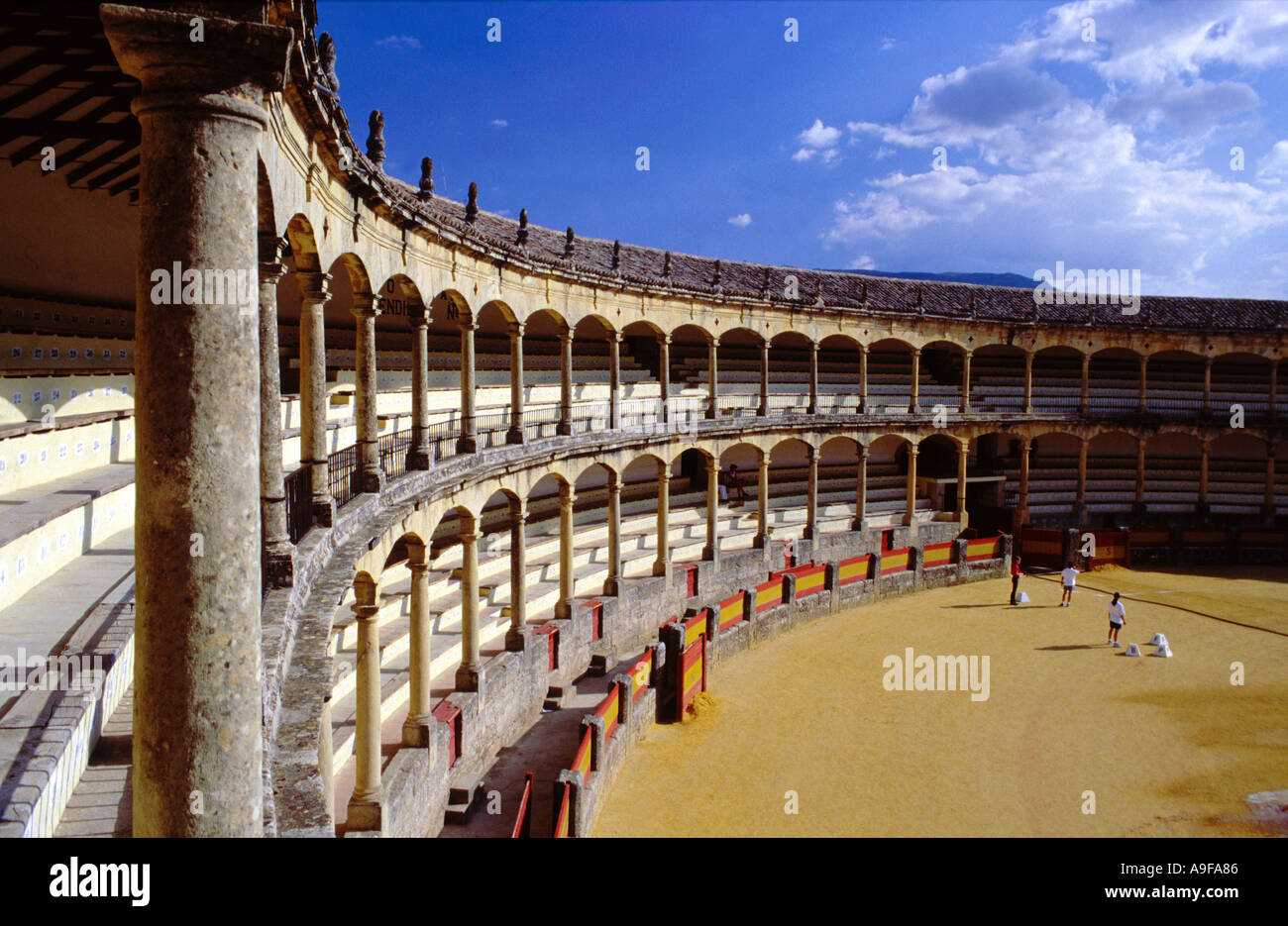 The arena in Ronda Andalucia the oldest bullfighting ring in Spain ...