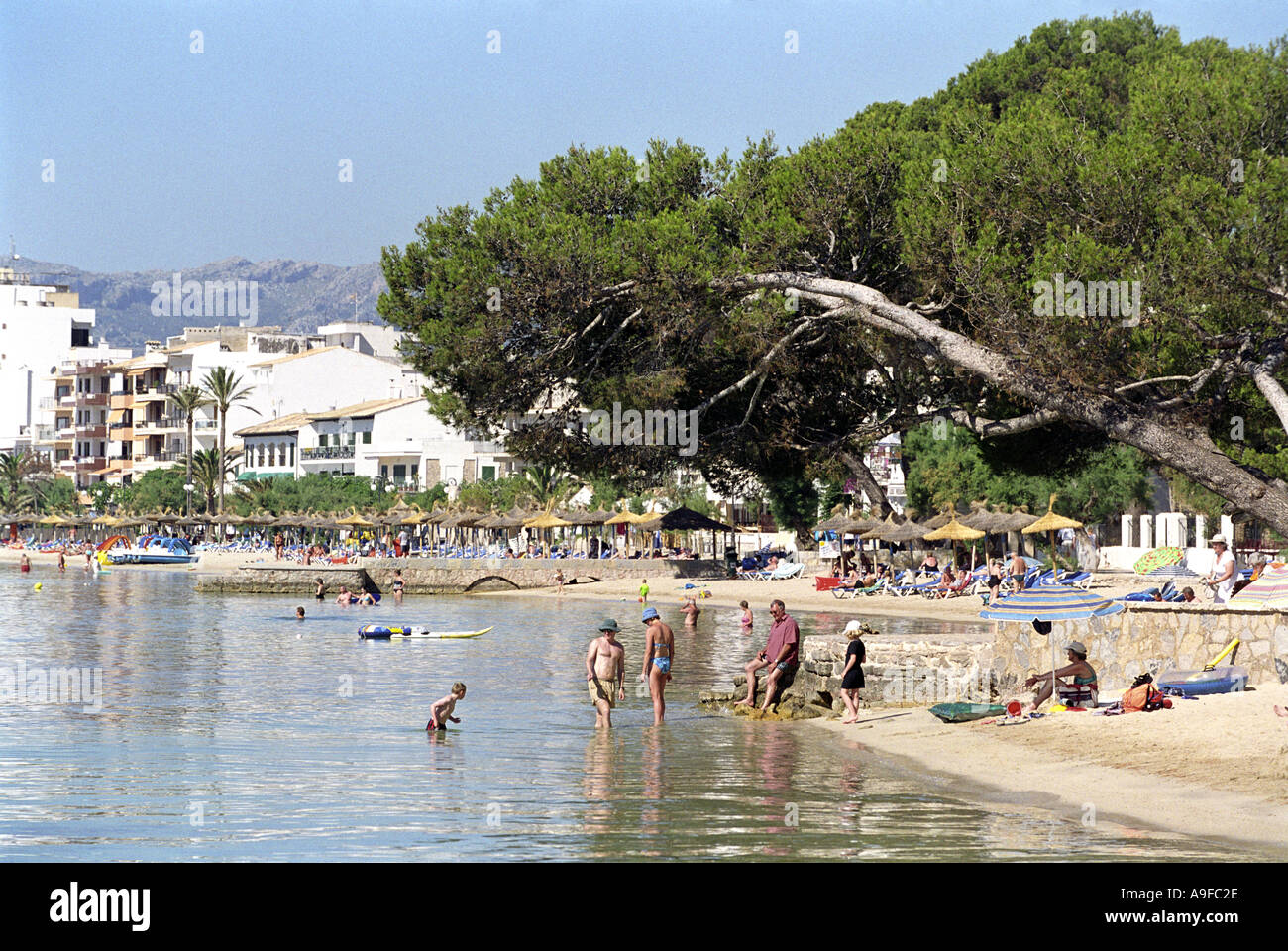 View from the seafront of Puerto Pollensa in Majorca Stock Photo - Alamy