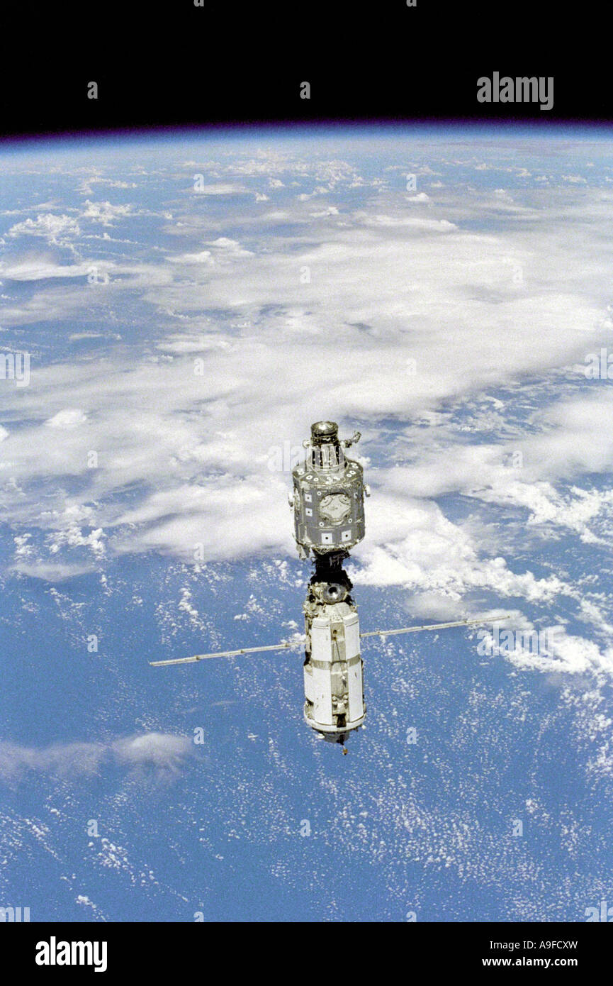 Hubble Space Telescope viewed from the Space Shuttle Discovery Stock ...