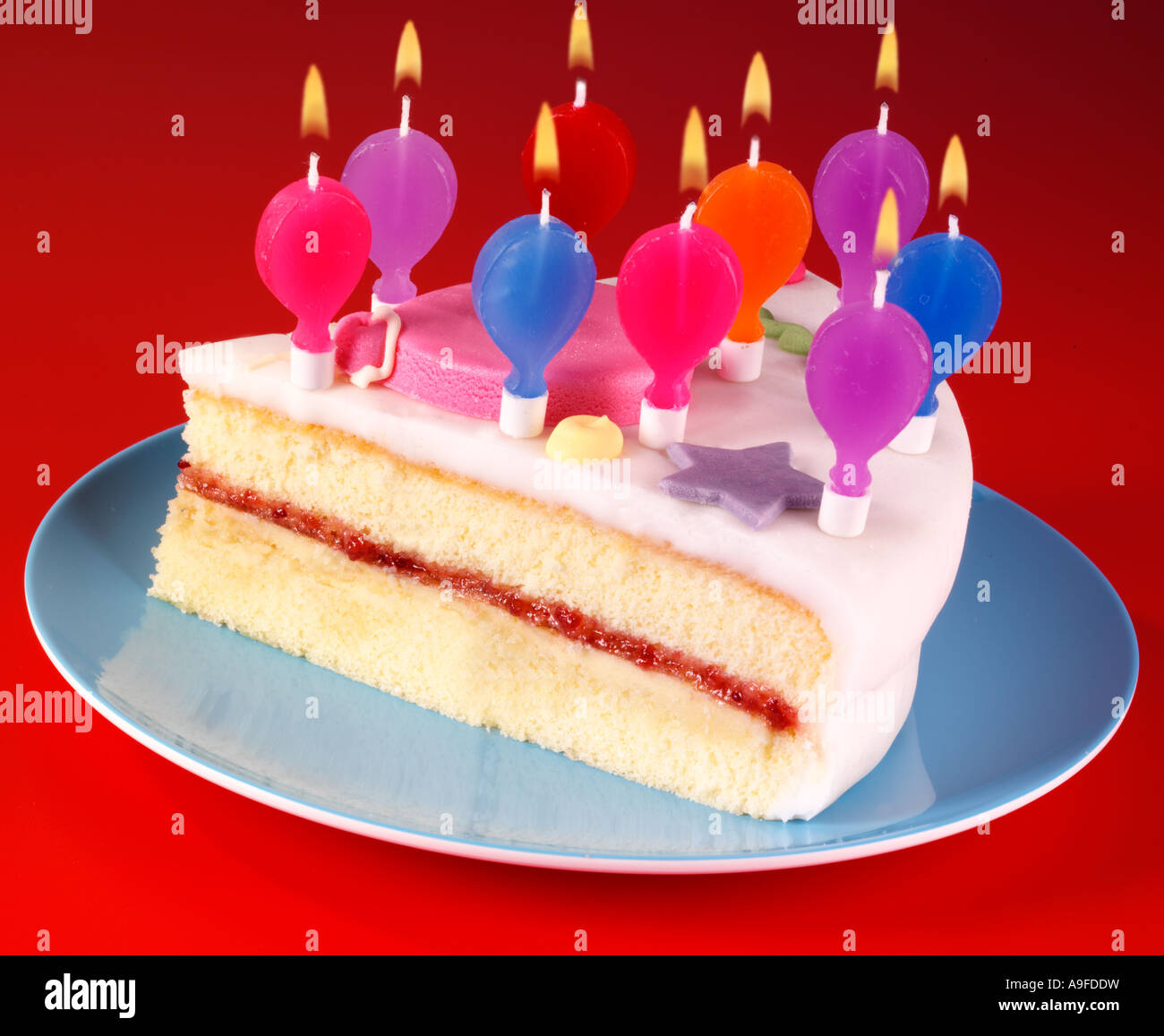 SLICE OF PARTY CAKE Stock Photo - Alamy
