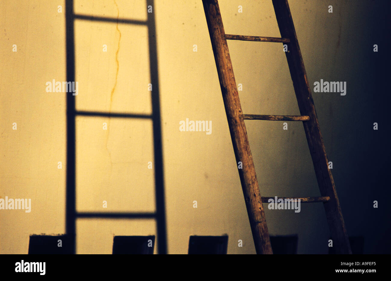 Ladder with shadow Stock Photo - Alamy