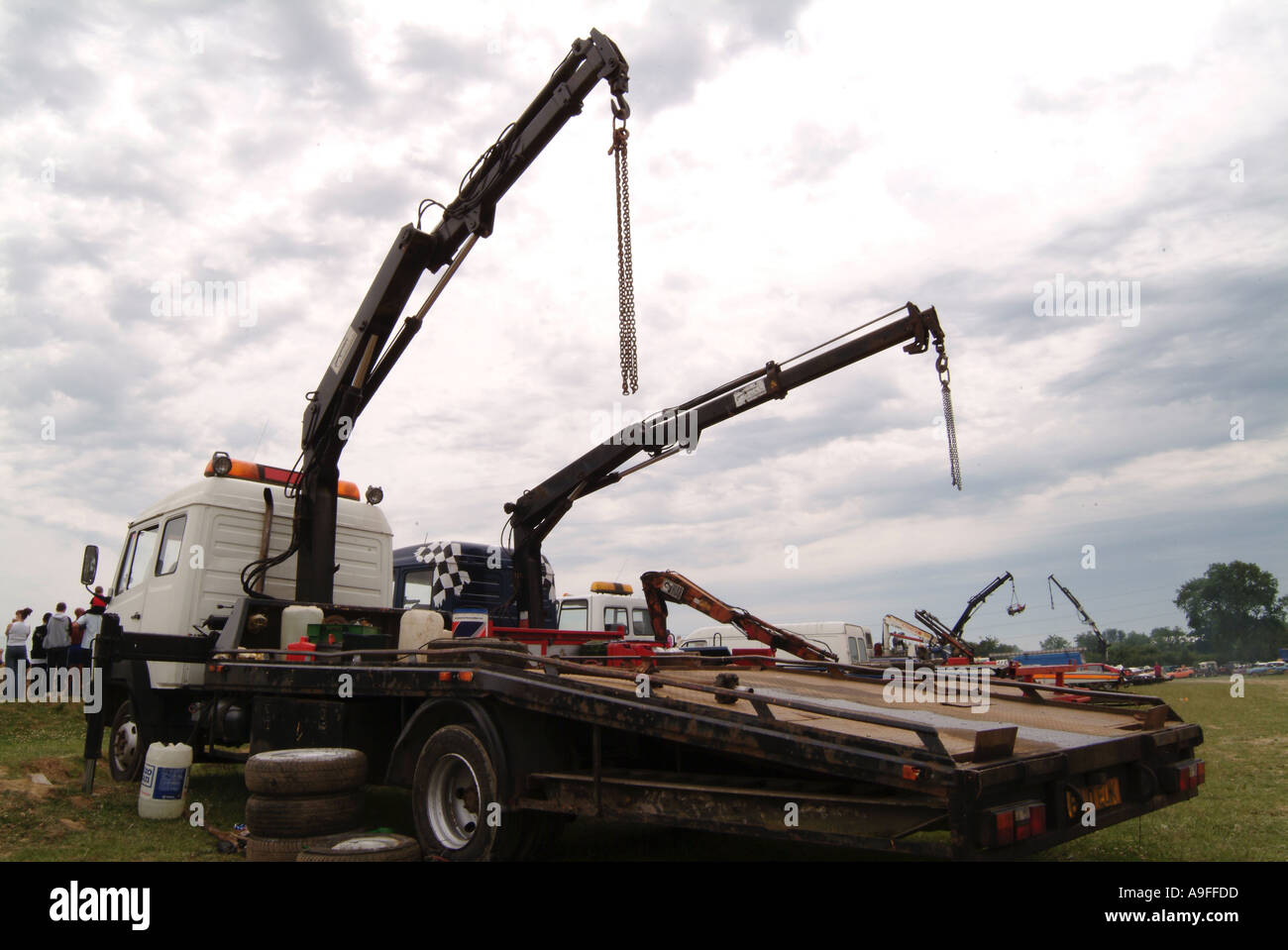 hiab crane truck lorry heavy lift gib hydraulic Stock Photo - Alamy