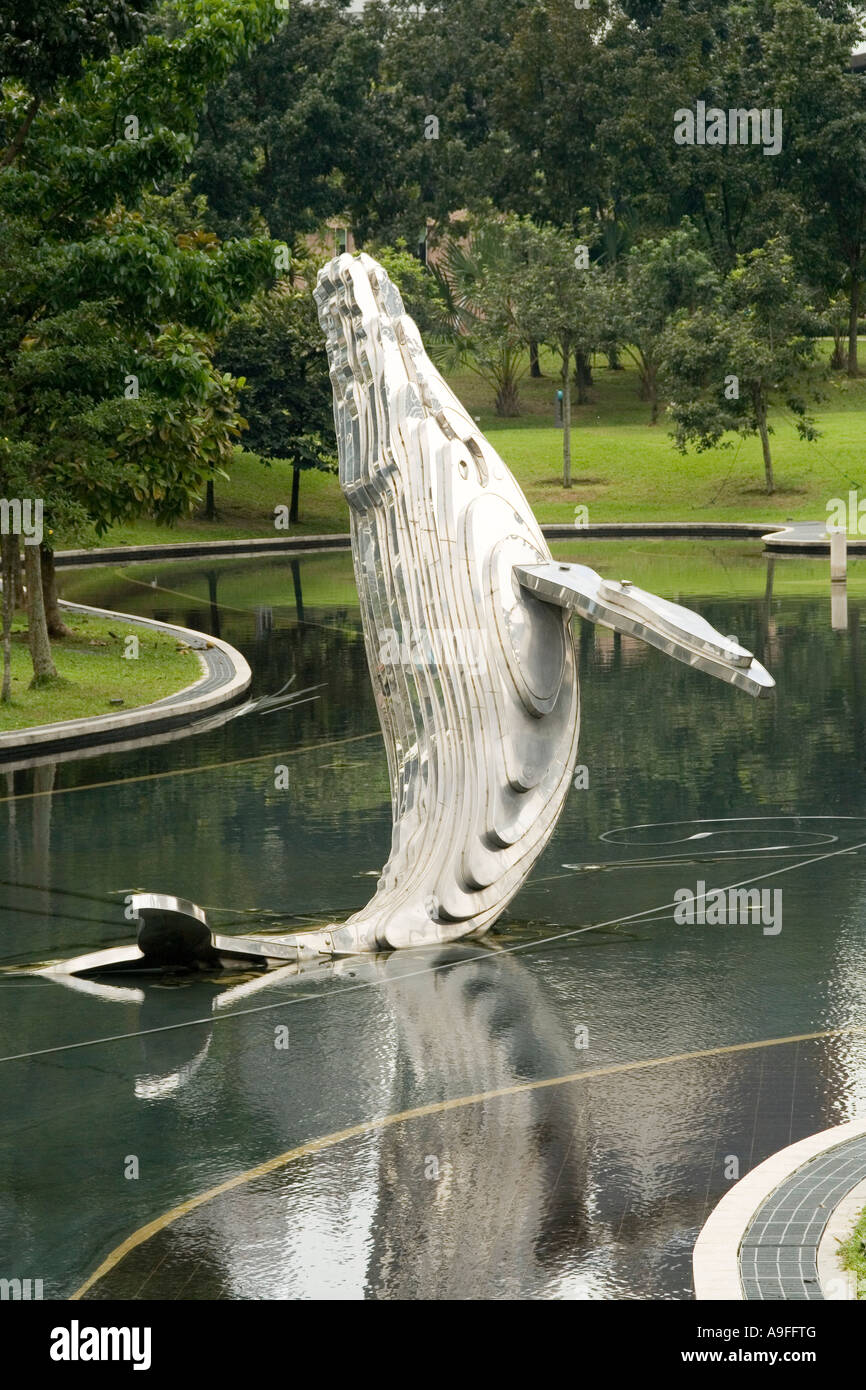 Whale sculptures in the lakes at Kuala Lumpur City Centre Stock Photo ...