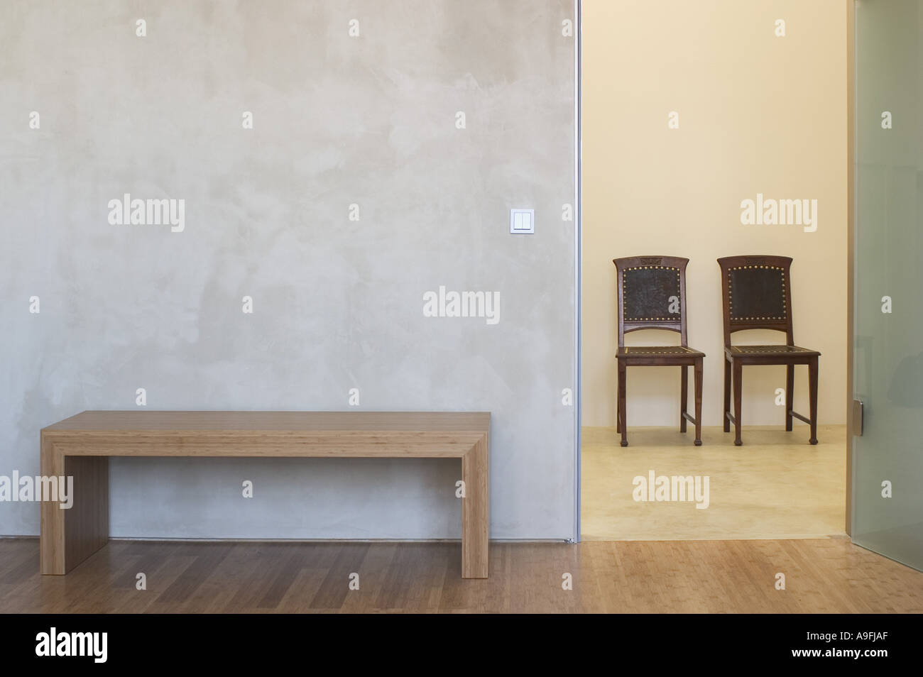 Chairs and table inside modern room Stock Photo - Alamy