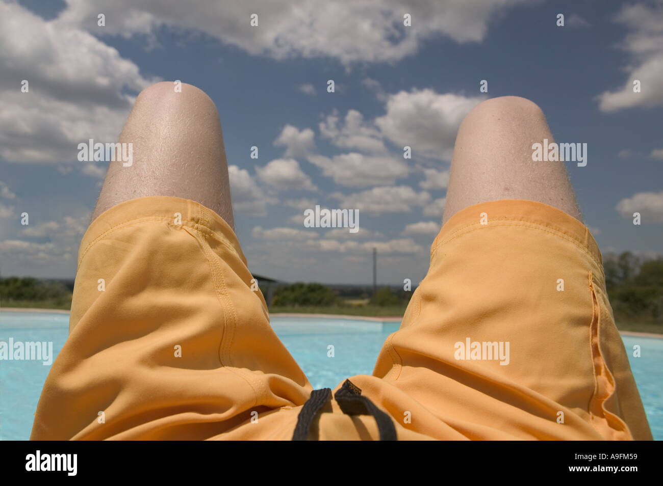 Feet up to blue sky Stock Photo - Alamy