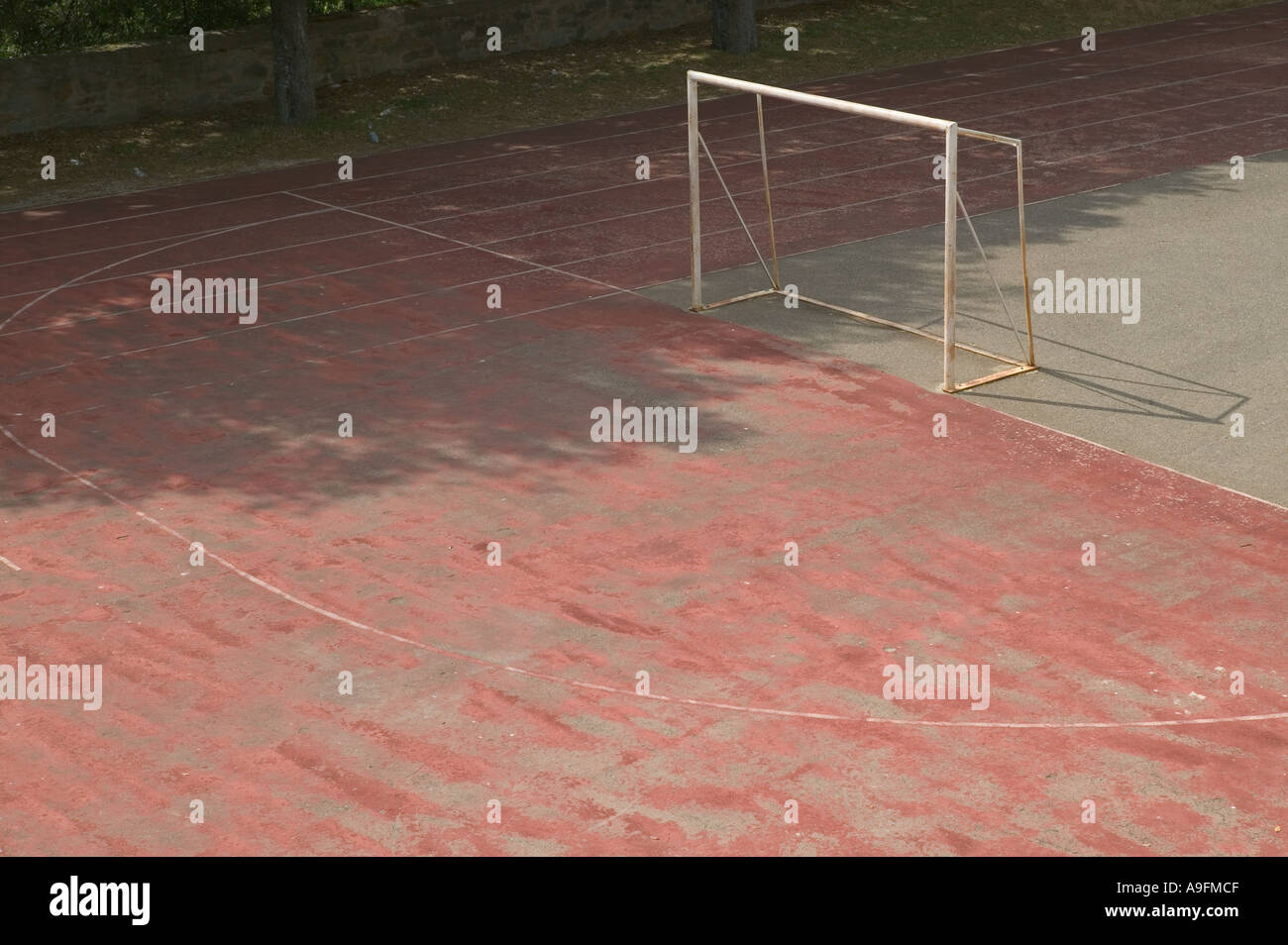 Empty football pitch elevated view Stock Photo - Alamy