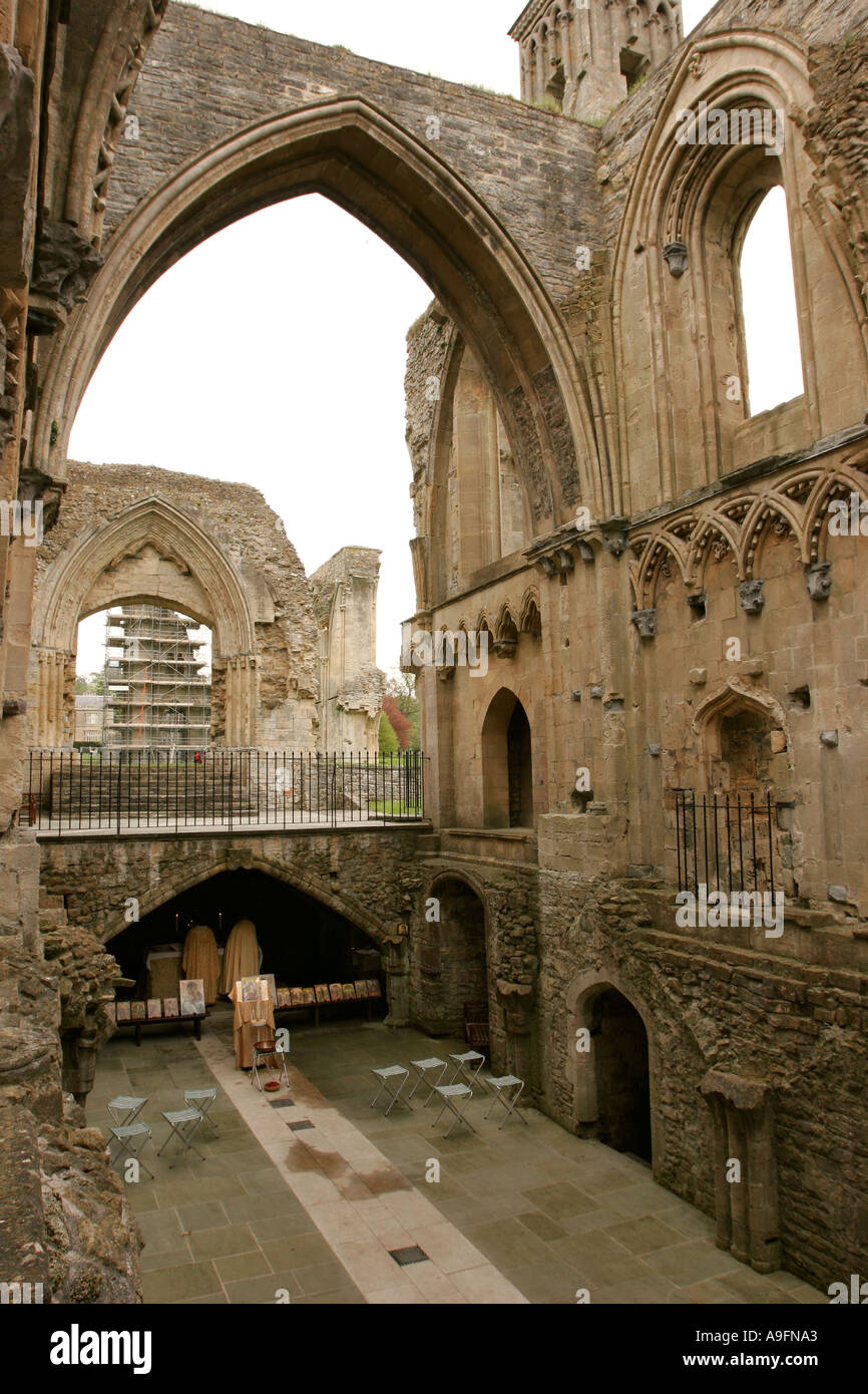 England Somerset Glastonbury Abbey The Lady Chapel priests conducting ...