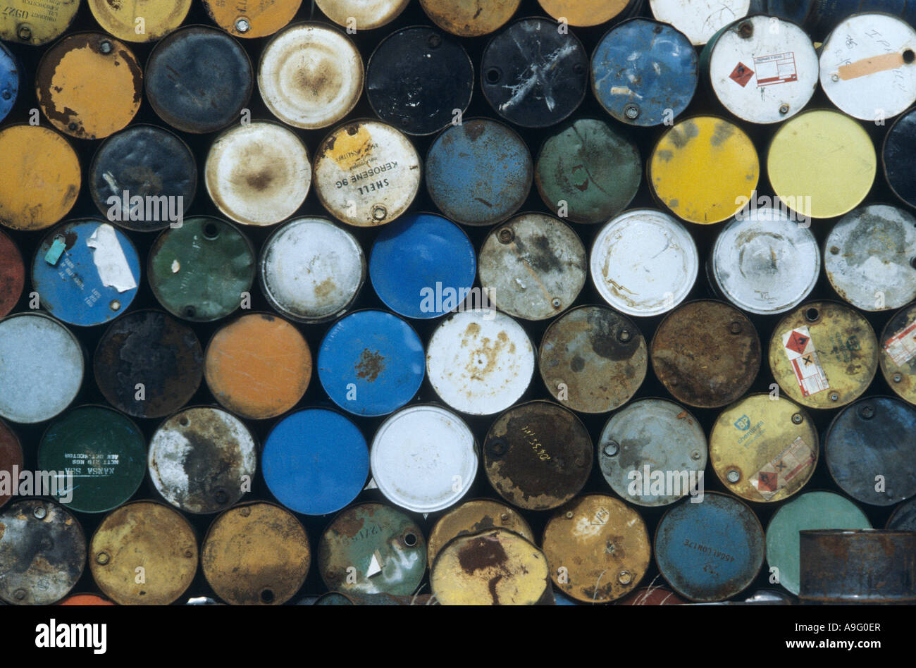 Oil drums stacked hi-res stock photography and images - Alamy