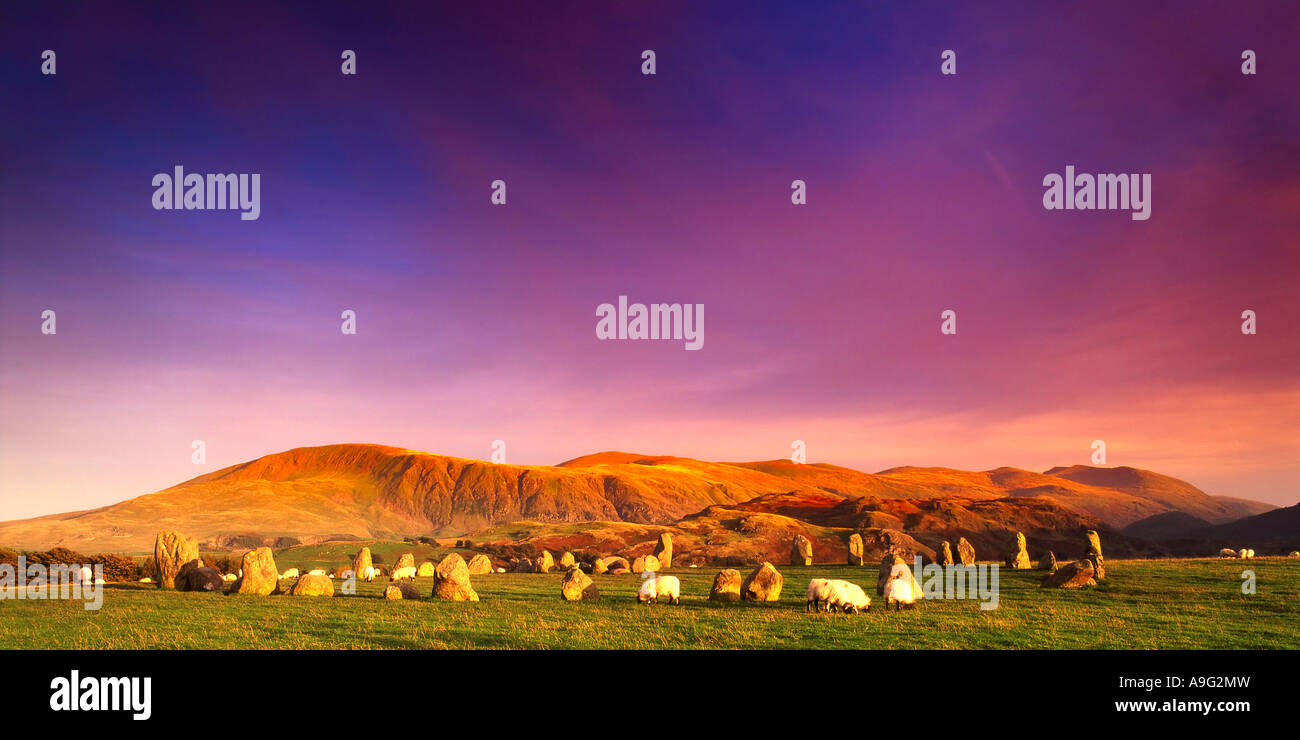 Castlerigg Stone Circle at sunset Stock Photo - Alamy
