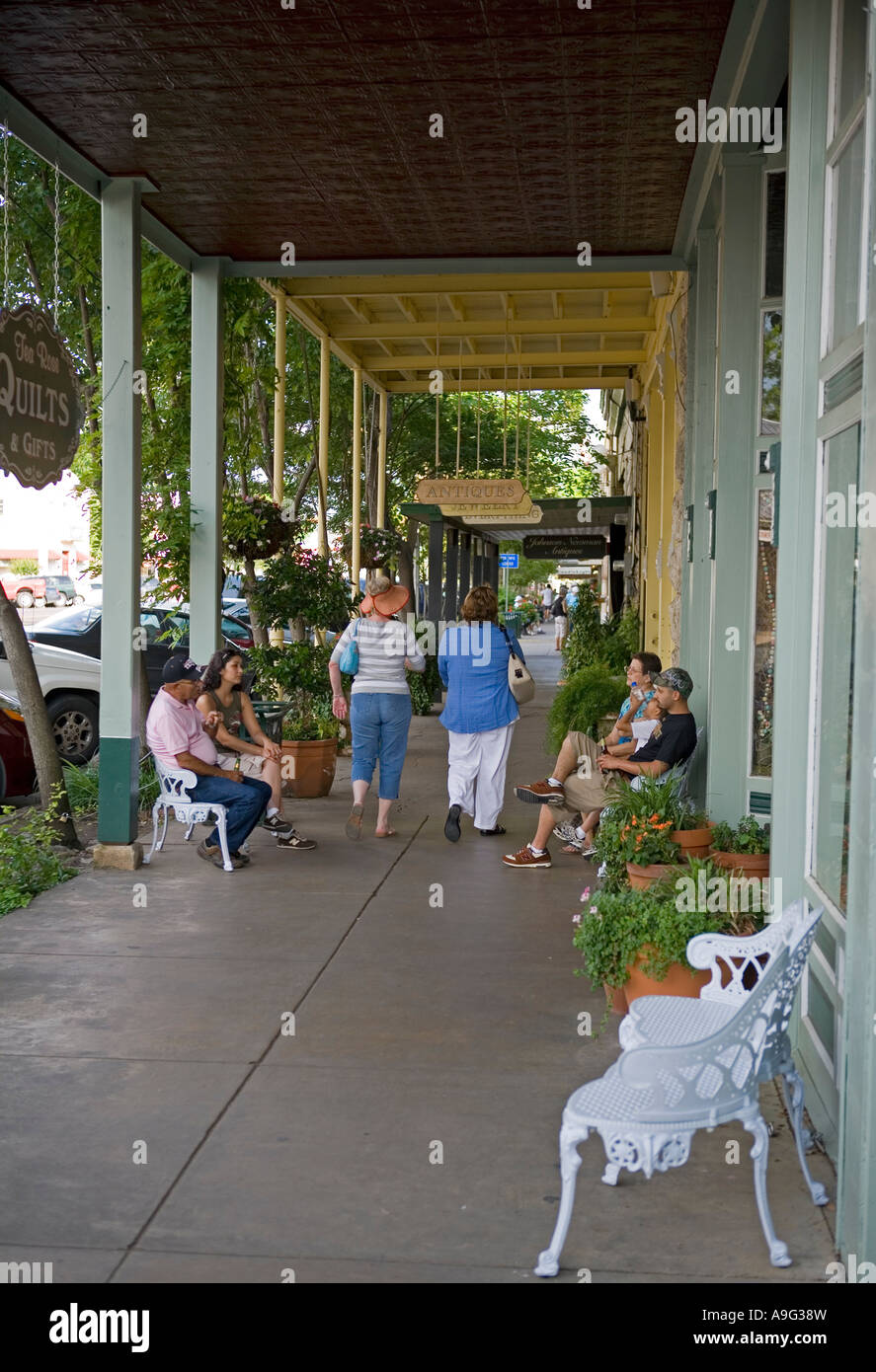 Street scene in Fredericksburg in the Hill Country of Texas Stock Photo ...