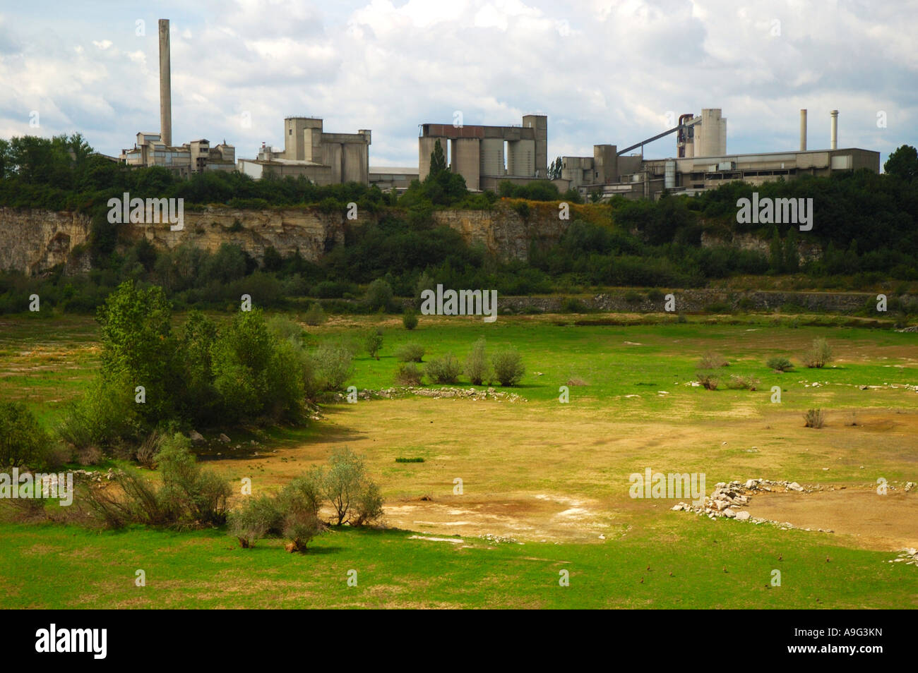 abandoned limestone pit, Germany, North Rhine-Westphalia, Erwitte Stock ...