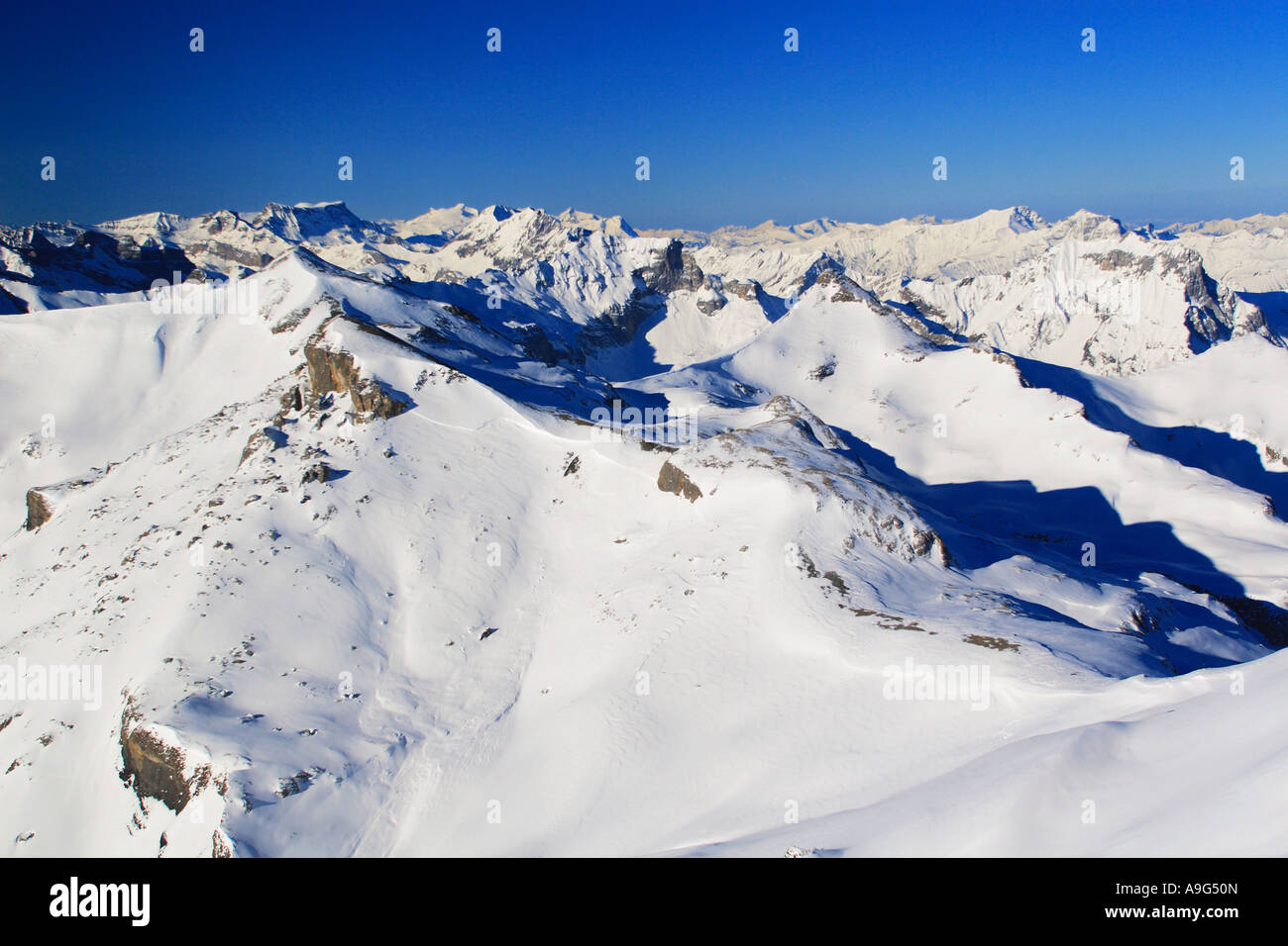 Bernese Alps, view from the Schilthorn, Switzerland, Bernese Oberland ...