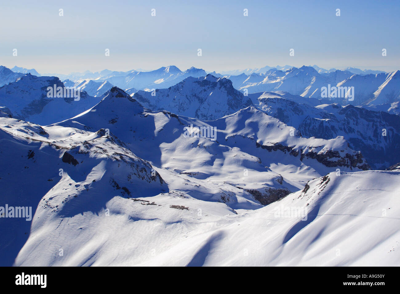 Bernese Alps, view from the Schilthorn, Switzerland, Bernese Oberland ...