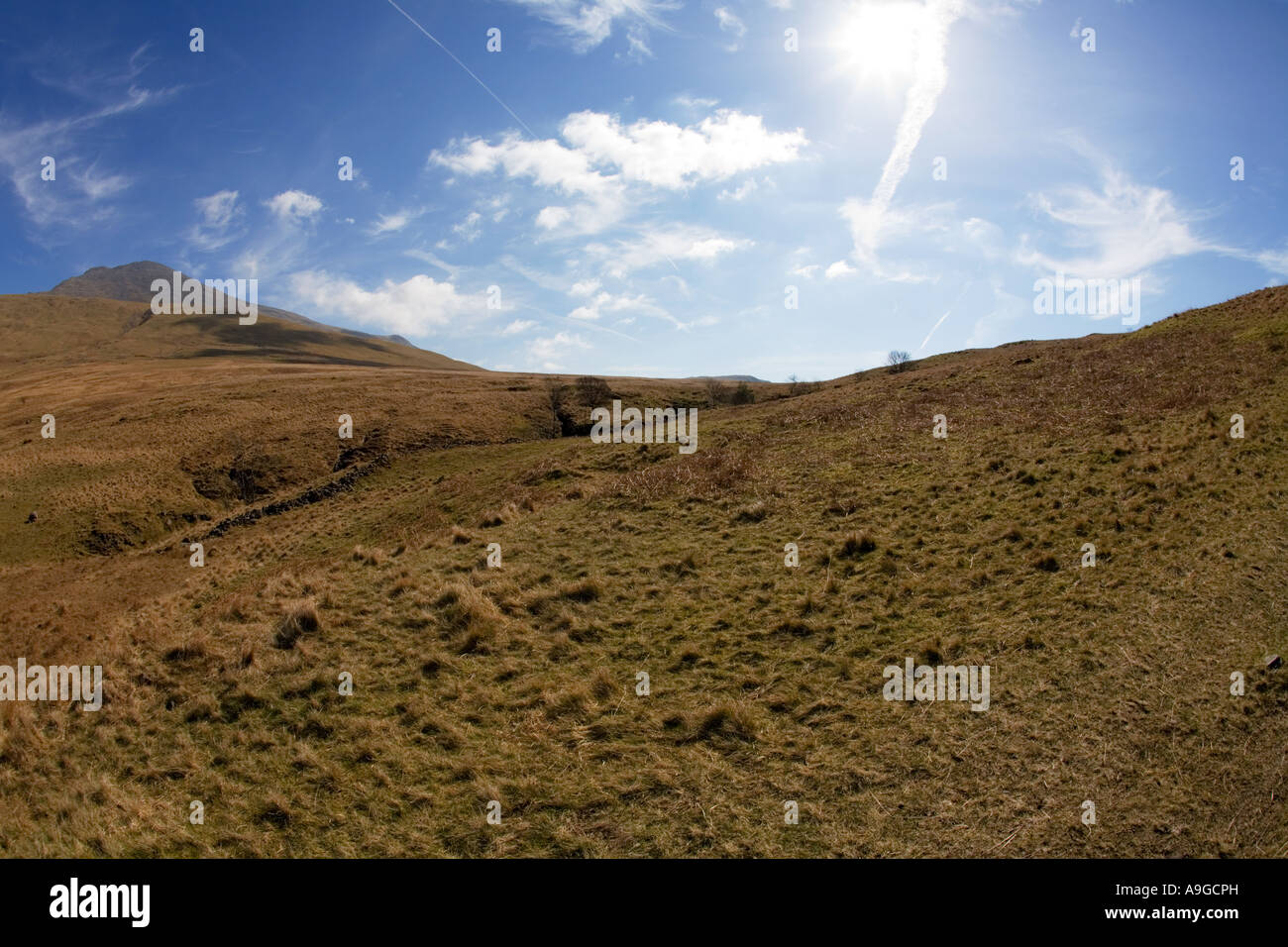 View of Scafell from the Wasdale Head to Burnmoor Tarn Path Stock Photo ...
