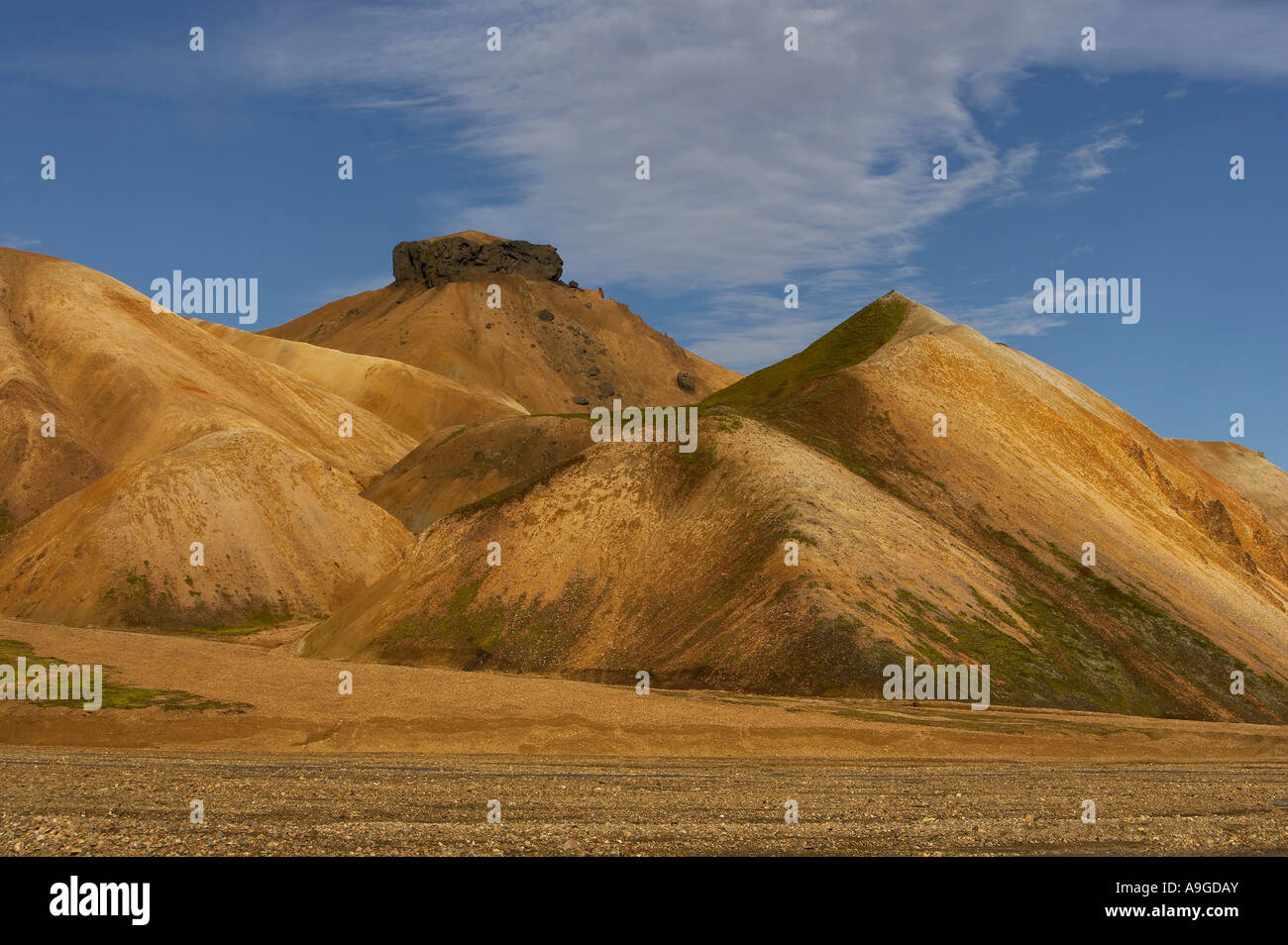 The mountain Hattur in Jokulsgilskvisl in Landmannalaugar Stock Photo ...