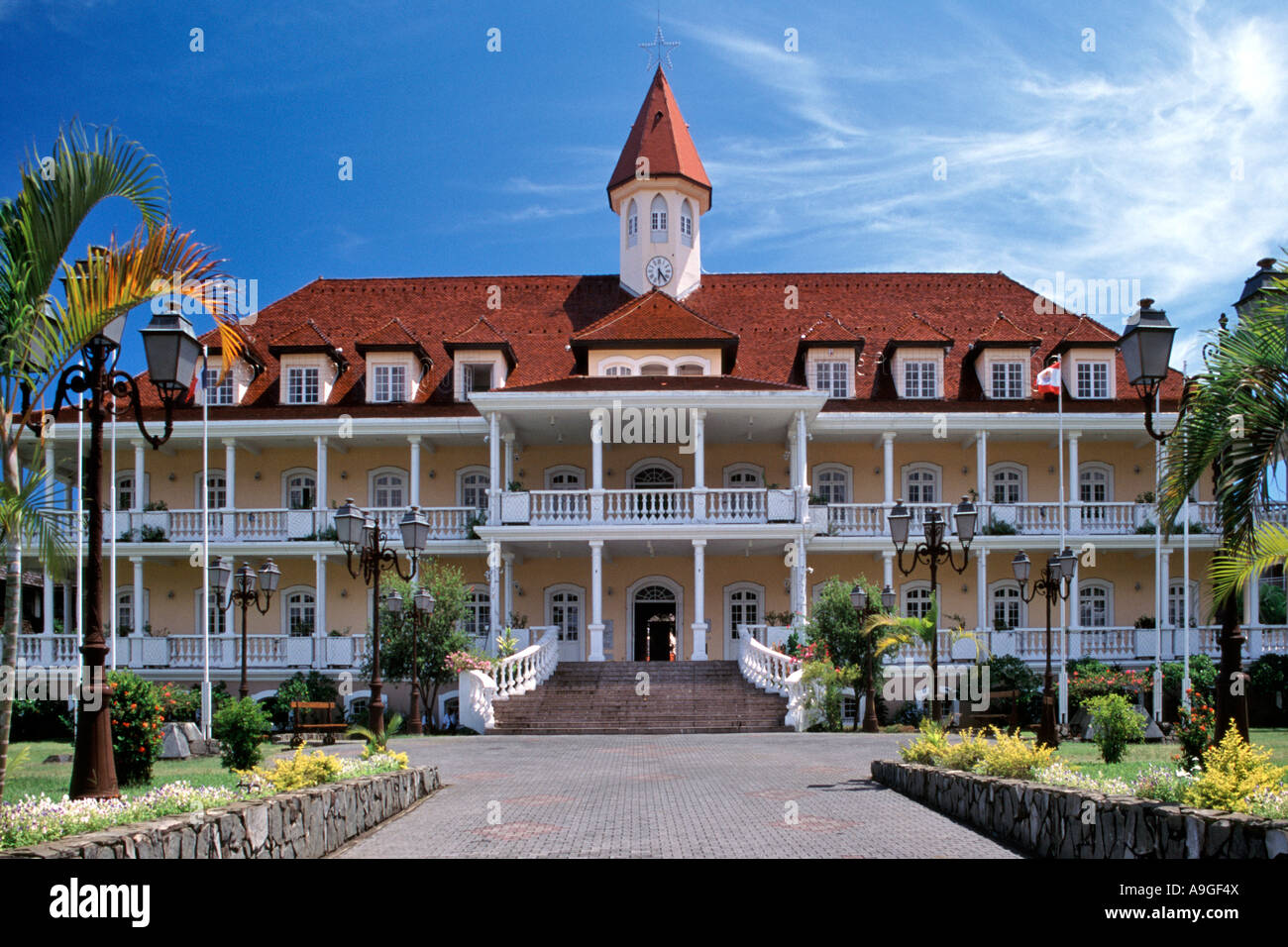 Papeete city hall on the island of Tahiti in French Polynesia Stock ...