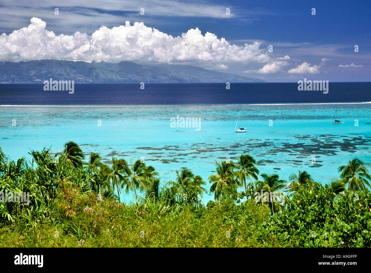 Moorea island seen from tahiti hi-res stock photography and images - Alamy
