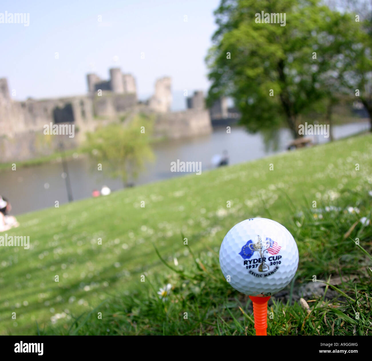Ryder Cup Golf Ball Caerphilly Castle Stock Photo - Alamy