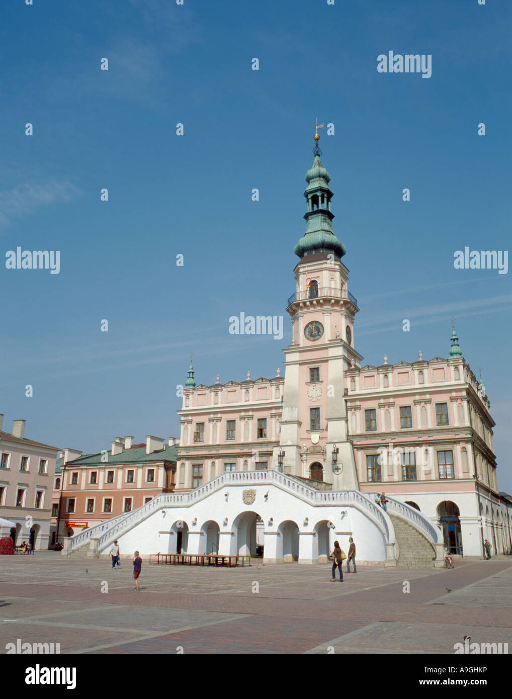 Ratusz (Town Hall), seen over Rynek Wielki, Zamosc, Malopolska, Poland ...