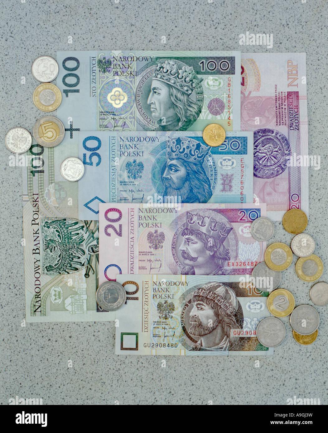 Polish currency; coins and notes Stock Photo - Alamy