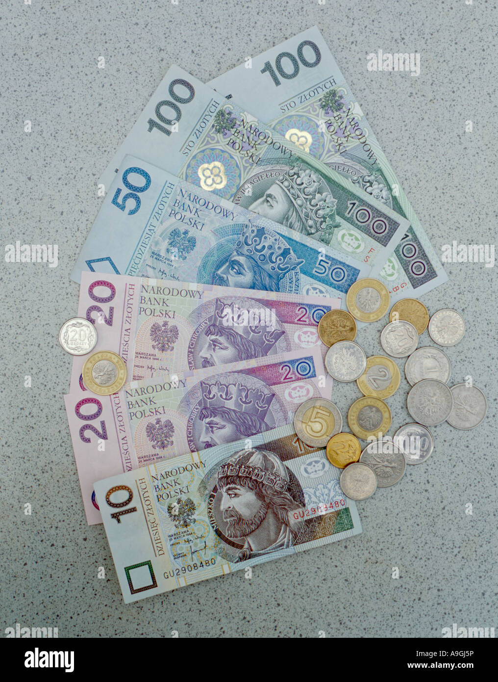 Polish currency; coins and notes Stock Photo - Alamy