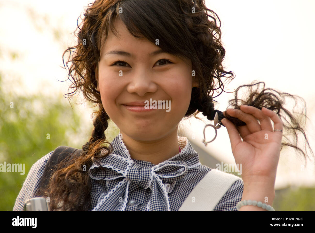 Pretty young woman in Xitang ancient water town, location for film ...