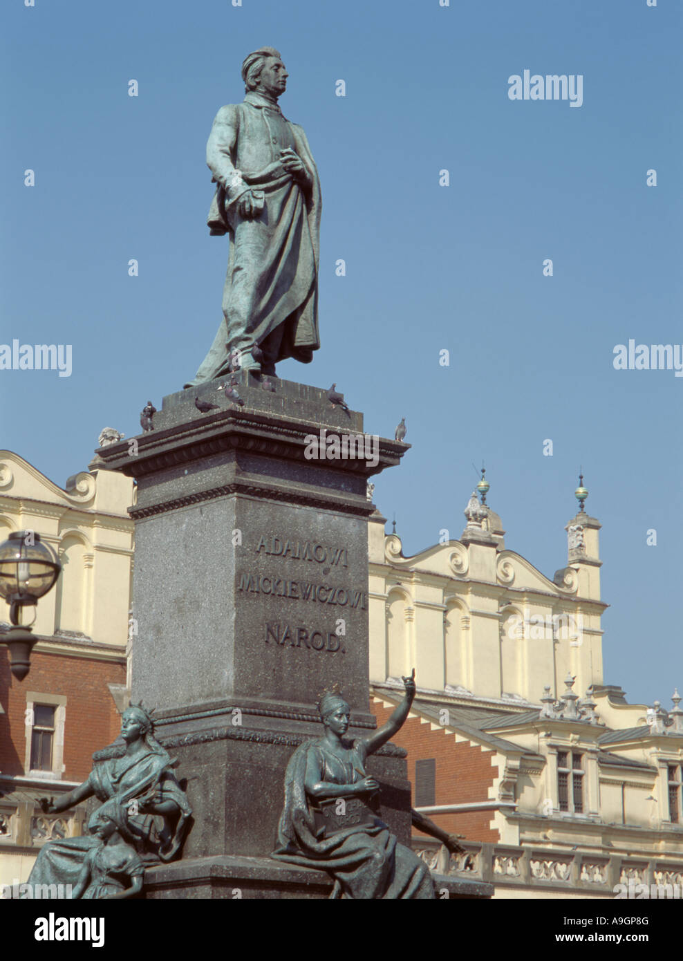 Statue of Adam Mickiewicz (1798-1855), Rynek Glowny (Main Market Square ...