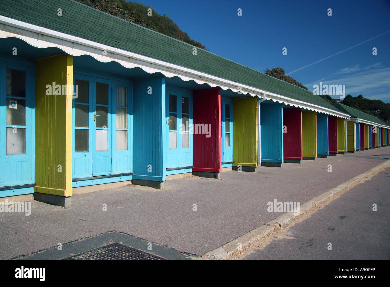 Bournemouth Colourful Beach Huts Stock Photo - Alamy