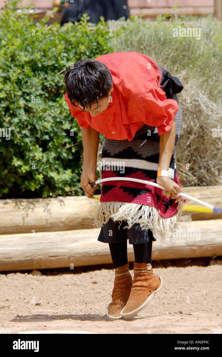 Navajo Pollen Trail Dancer performing the Hoop Dance at the Intertribal ...