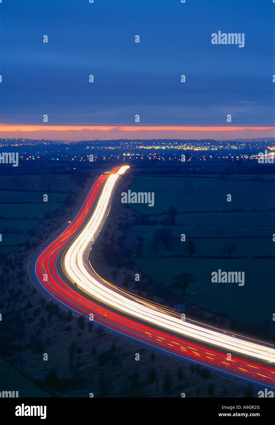 traffic on the M5 motorway at dusk Bristol England UK Stock Photo - Alamy