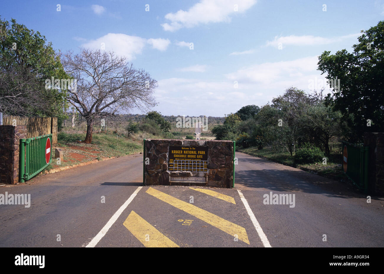 entrance gate Crocodile Bridge to Kruger-Nationalpark, South Africa ...