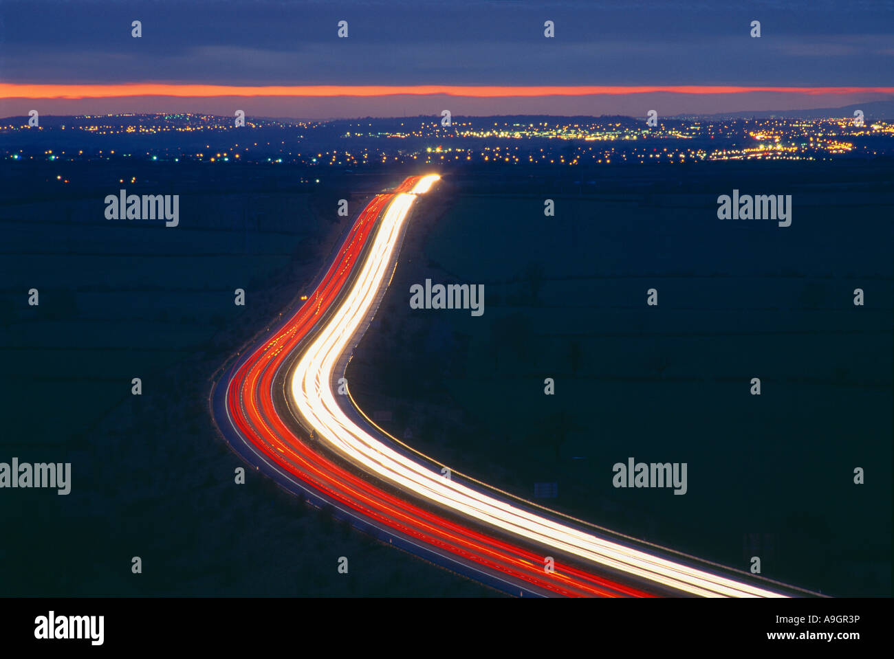 traffic on the M5 motorway at dusk Bristol England UK Stock Photo - Alamy