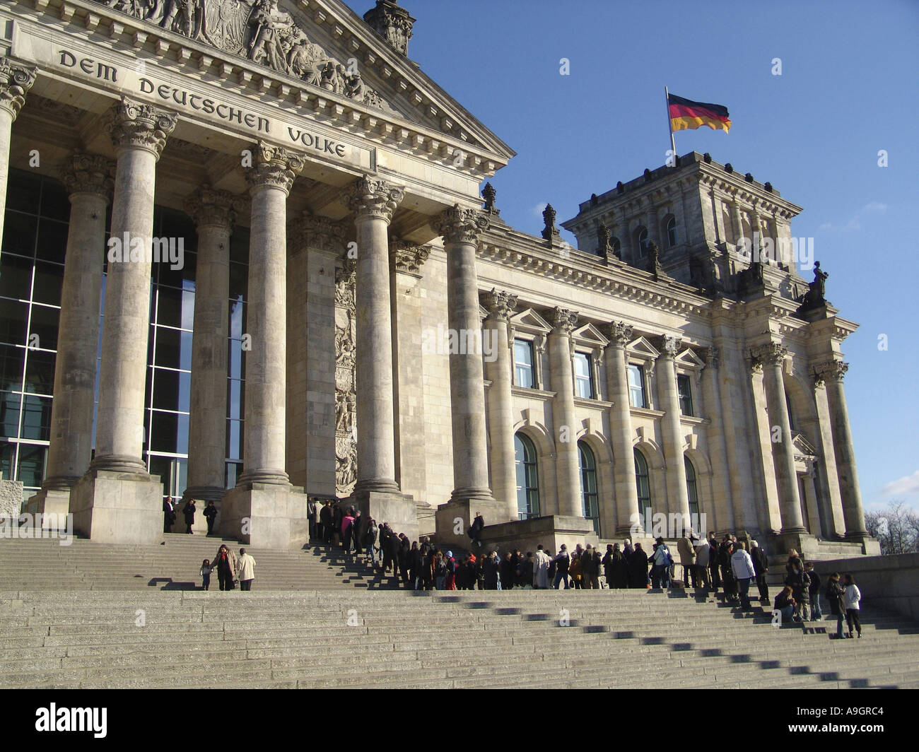 Reichstag building with waiting queue of visitors, built 1884-894 ...