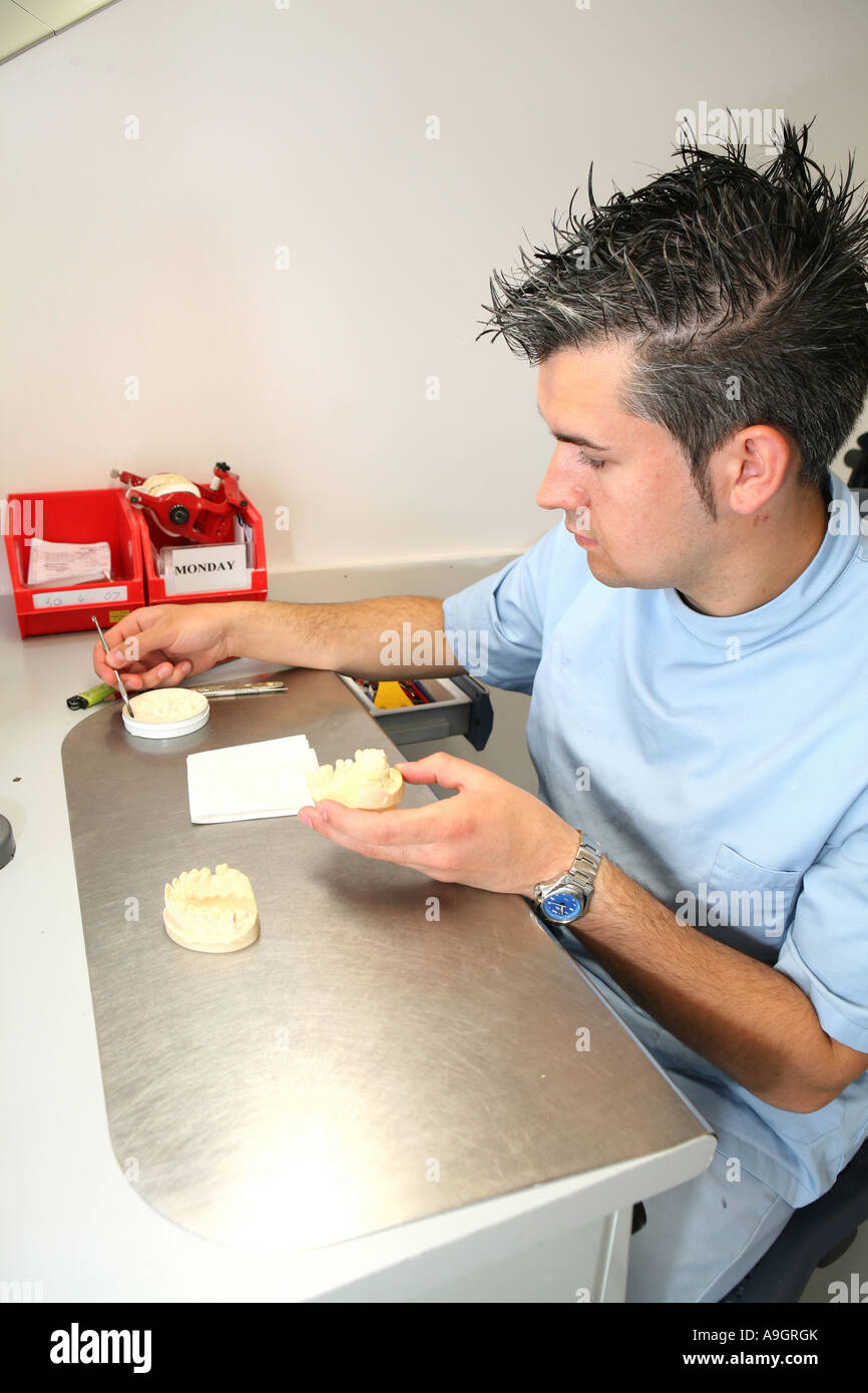 Work in dental laboratory hi-res stock photography and images - Alamy