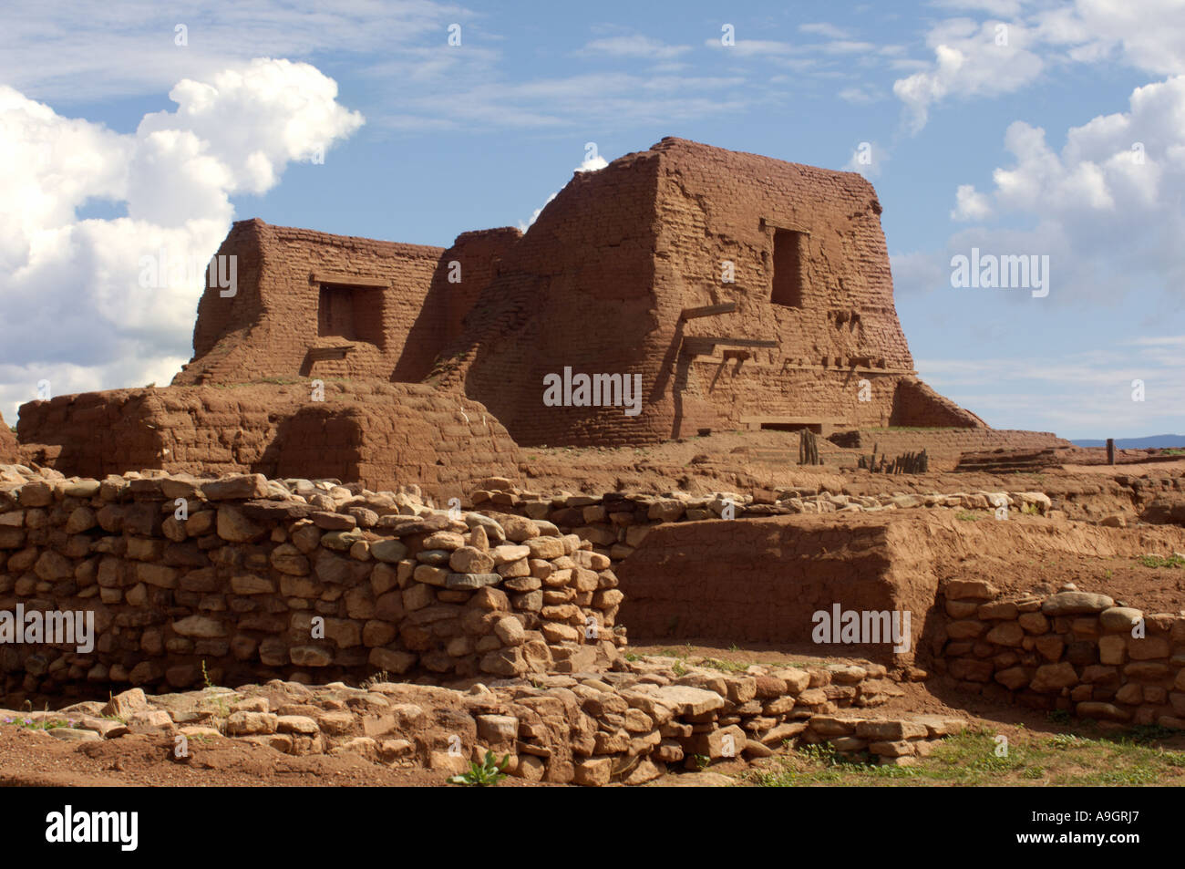 Ruins of Pecos Pueblo and mission church seat of the 17th century ...