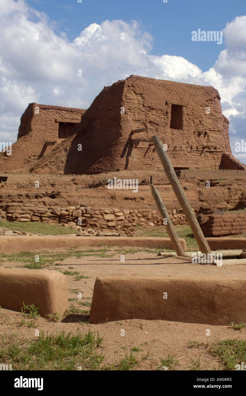 Ruins of Pecos Pueblo and mission church seat of the 17th century ...
