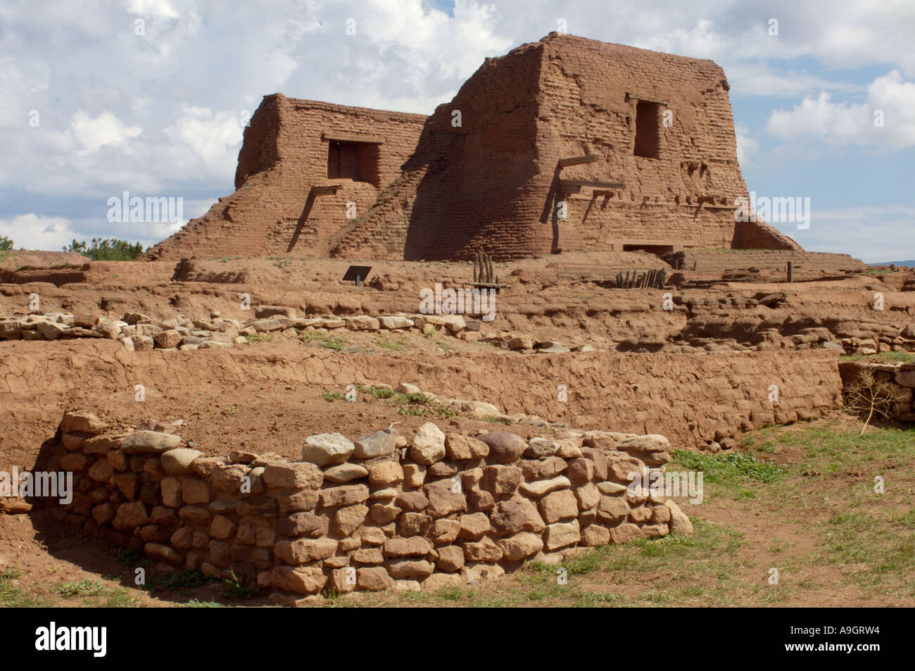 Ruins of Pecos Pueblo and mission church seat of the 17th century ...