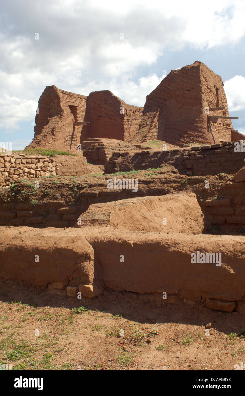 Ruins of Pecos Pueblo and mission church seat of the 17th century ...