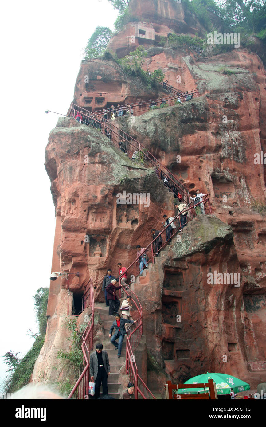 Steep rock carved stone steps hi-res stock photography and images - Alamy