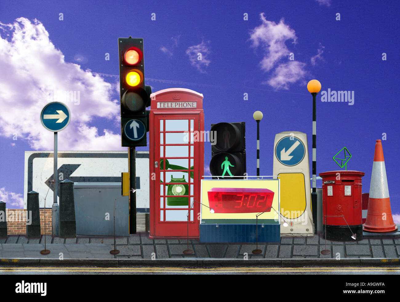 a cutup cityscape created from various urban objects Stock Photo - Alamy