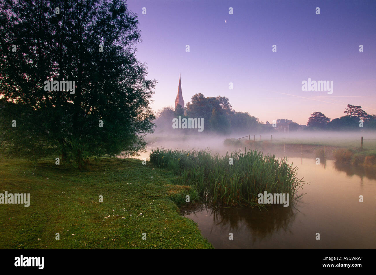 Mist lying on river nadder hi-res stock photography and images - Alamy