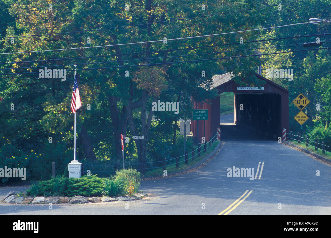 West Cornwall CT A covered bridge at the end of Main Street in West ...