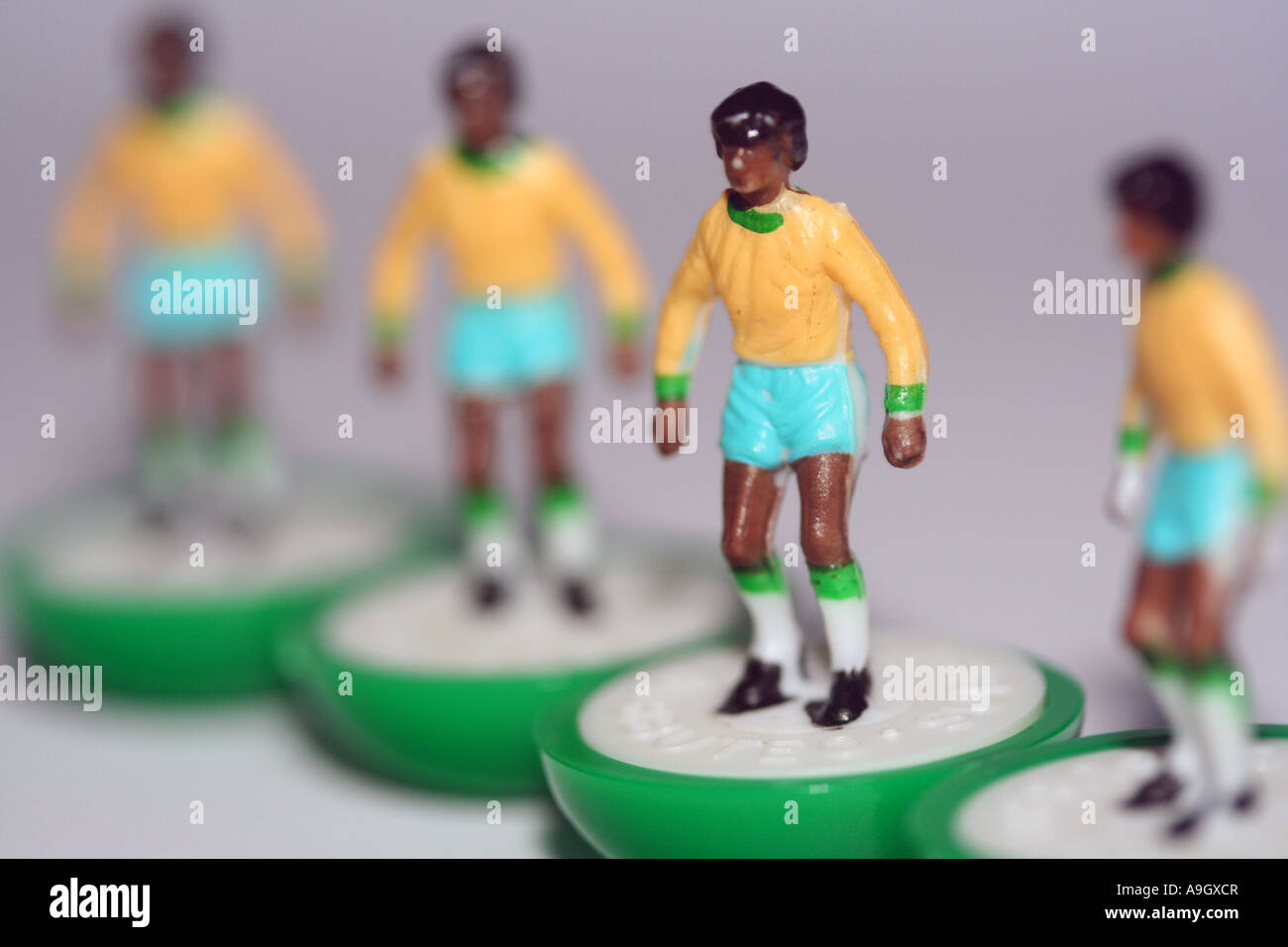 Subbuteo Brazil Replica Table Football Players Line up Stock Photo - Alamy
