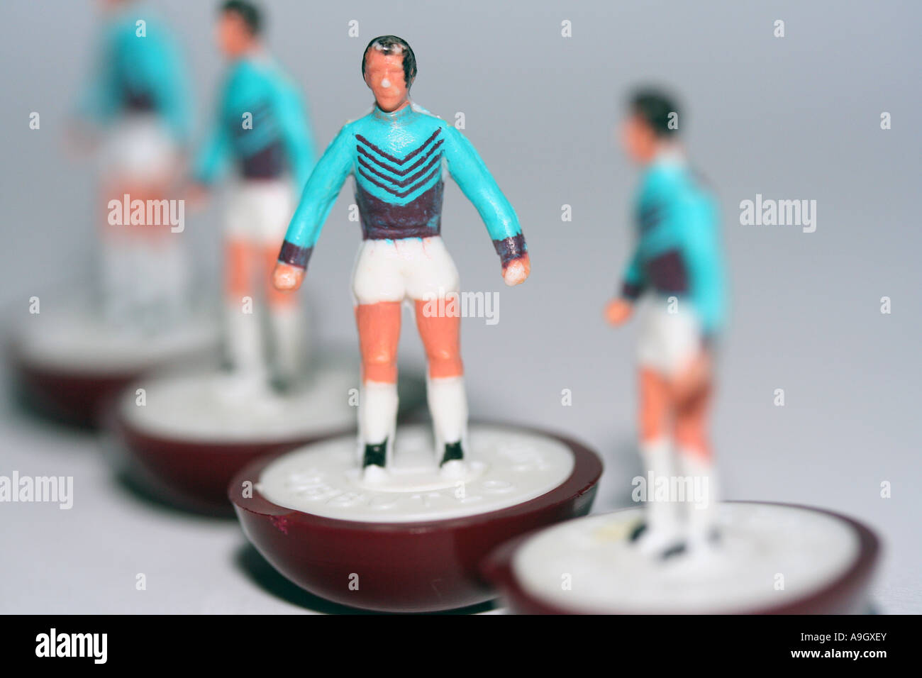 Line up Subbuteo West Ham Replica Table Football Players Stock Photo ...