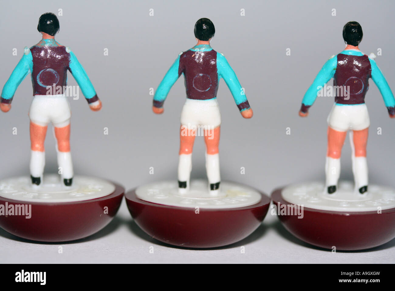 Line up Subbuteo West Ham Replica Table Football Players Stock Photo ...
