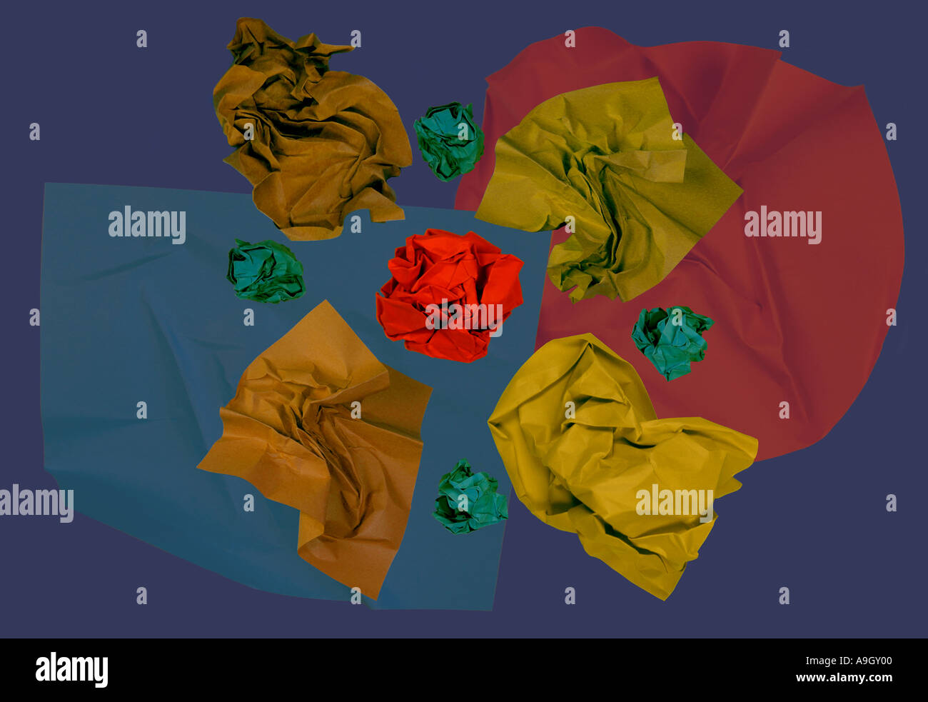 different bits of paper scrunched up into a ball Stock Photo - Alamy