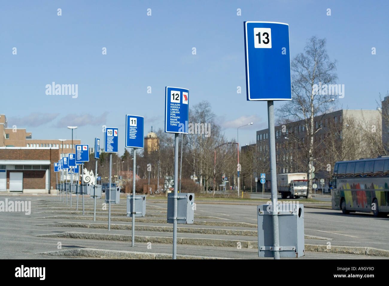 Bus station Finland Stock Photo - Alamy