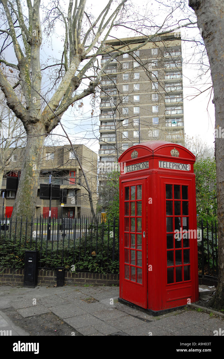 Red telephone box in London Stock Photo - Alamy